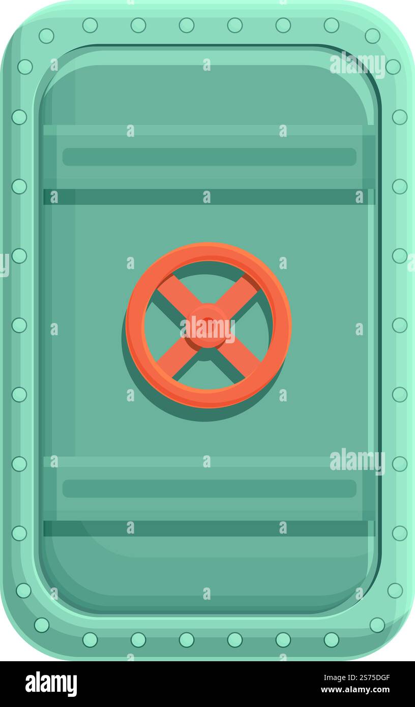 Bomb shelter door icon cartoon vector. Bunker room. Base underground ...