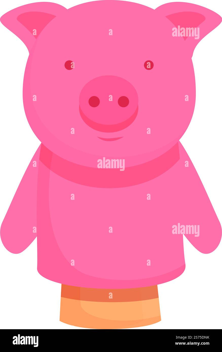 Pig puppet icon cartoon vector. Stage child. Doll sock. Pig puppet icon ...