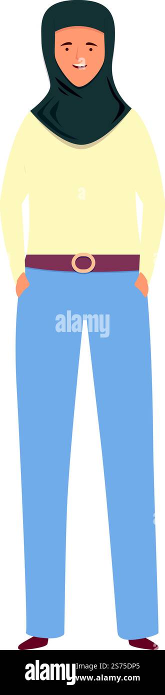 Muslim outfit icon cartoon vector. Hijab fashion. Saudi girl. Muslim ...