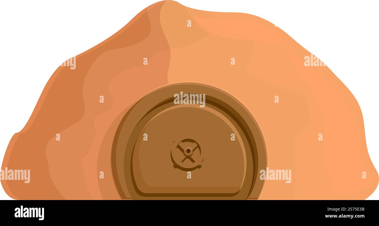 Desert bunker icon cartoon vector. Bomb shelter. Safe secret. Desert ...