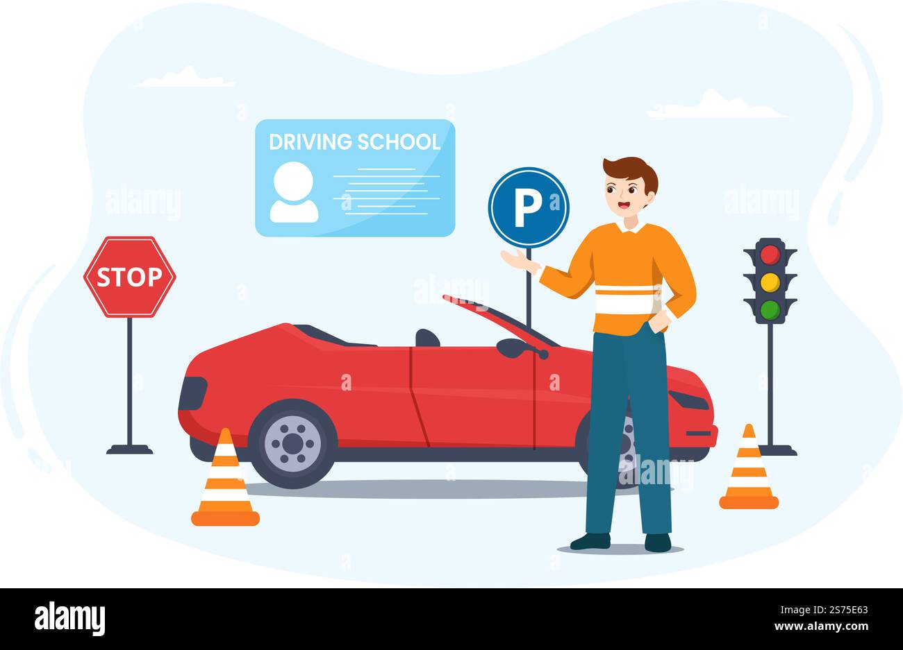 Driving School with Education Process of Car Training and Learning to ...