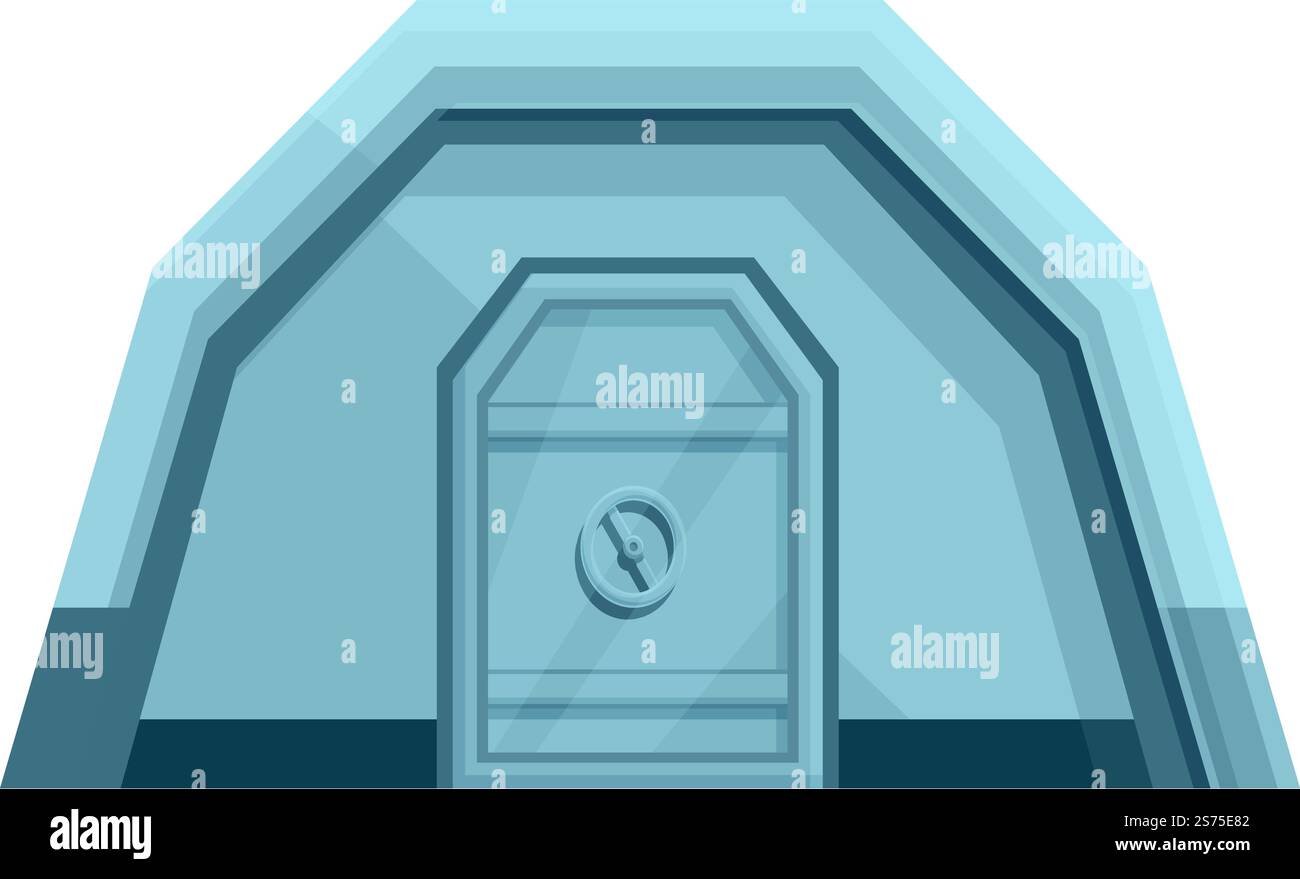 Nuclear lab icon cartoon vector. Shelter bunker. Base safe. Nuclear lab ...