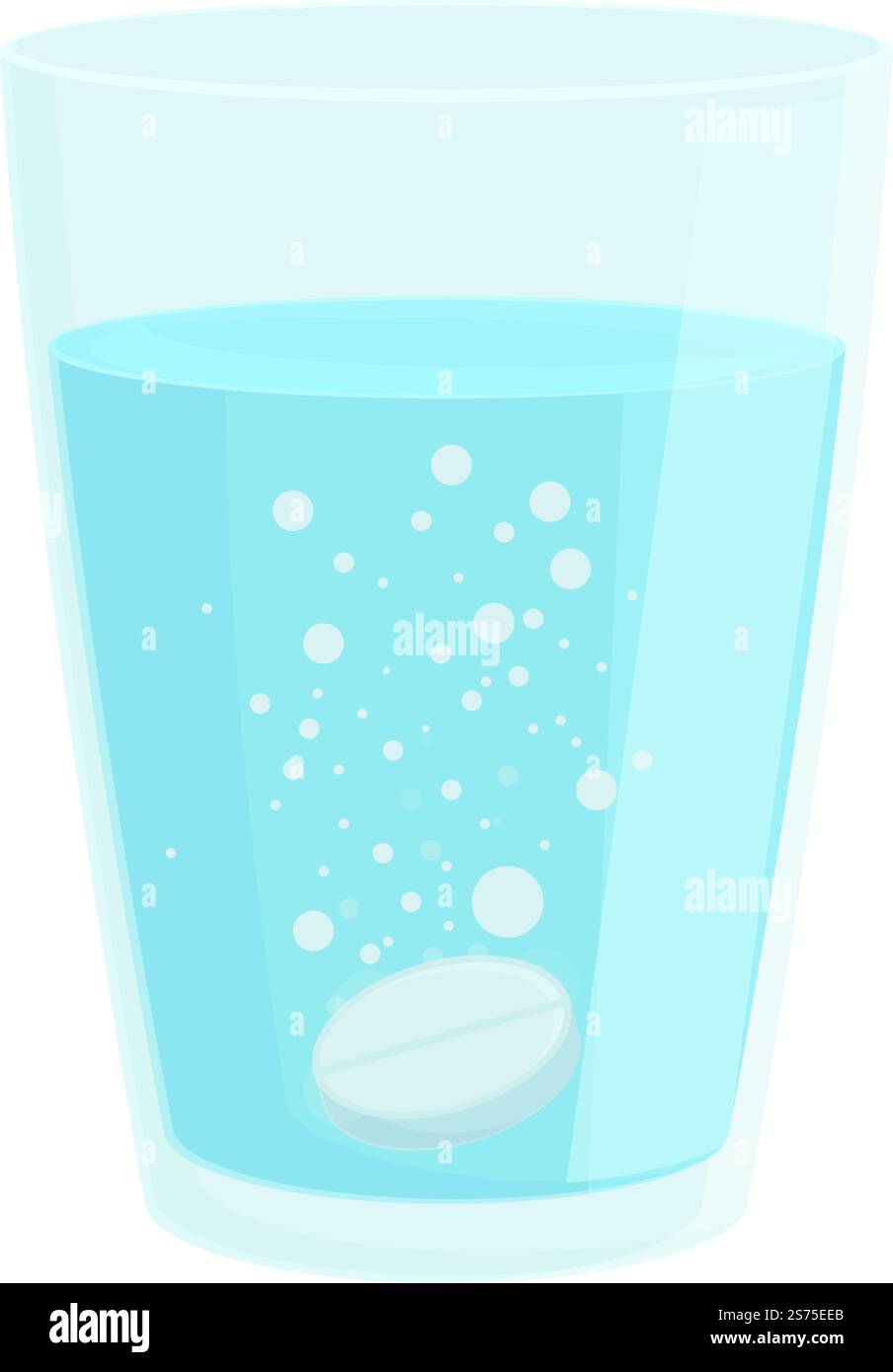 Mineral medicine icon cartoon vector. Effervescent tablet. Fruit glass ...