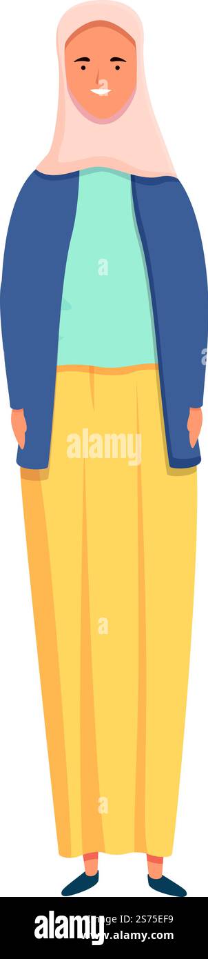 Cute female icon cartoon vector. Muslim fashion. Saudi girl. Cute ...