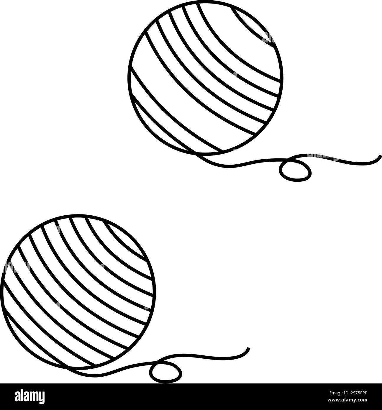 Yarn ball illustration vector flat design template Stock Vector Image ...