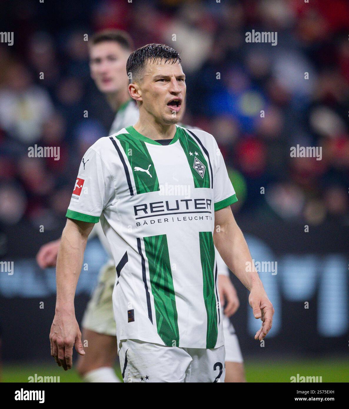 Leverkusen, Germany. 18th Jan 2025. Stefan Lainer (BMG) Bayer Leverkusen - Borussia ...