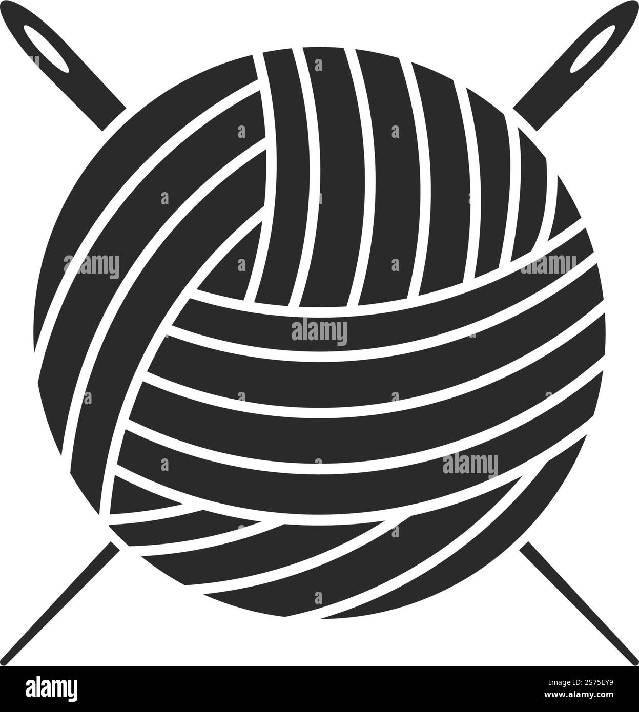 Yarn ball illustration vector flat design template Stock Vector Image ...