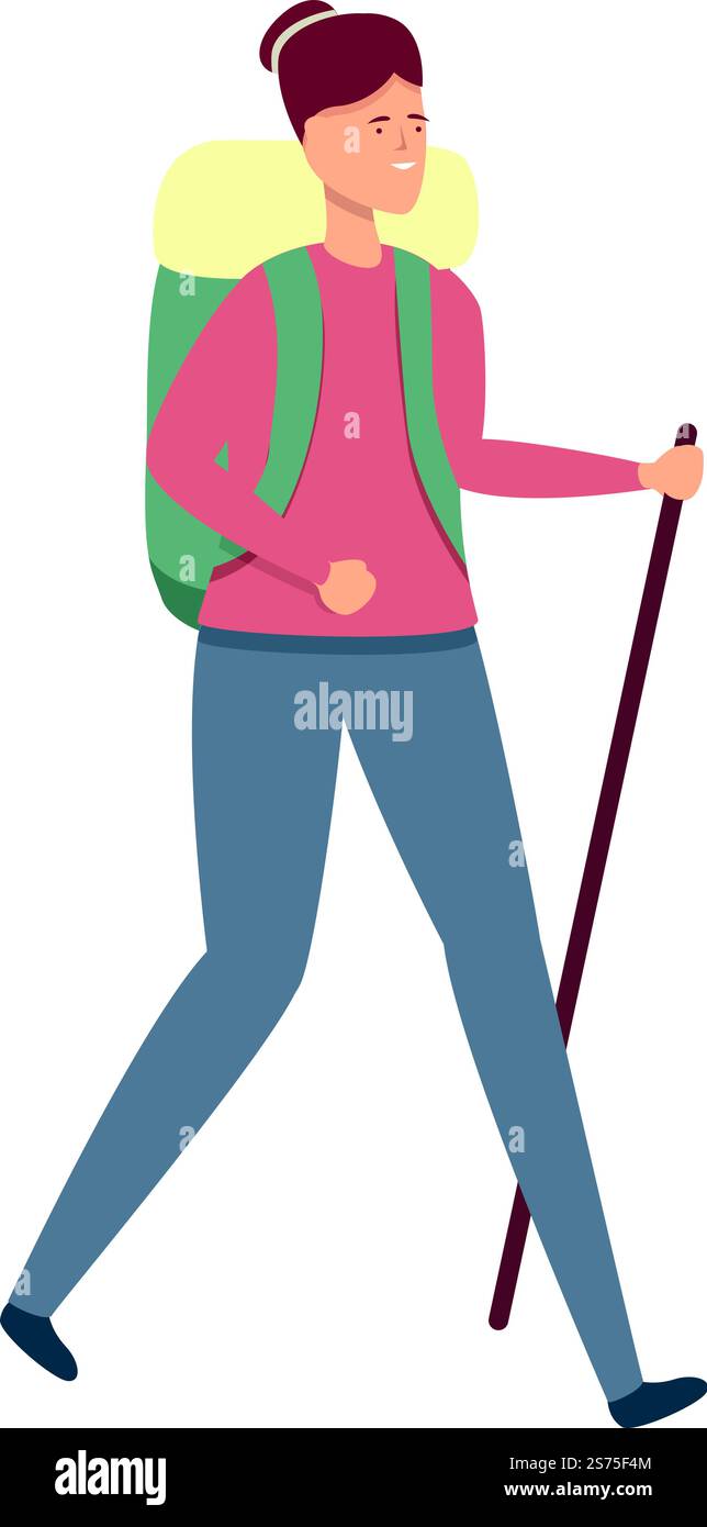 Mountain walking icon cartoon vector. Extreme activity. Winter ...
