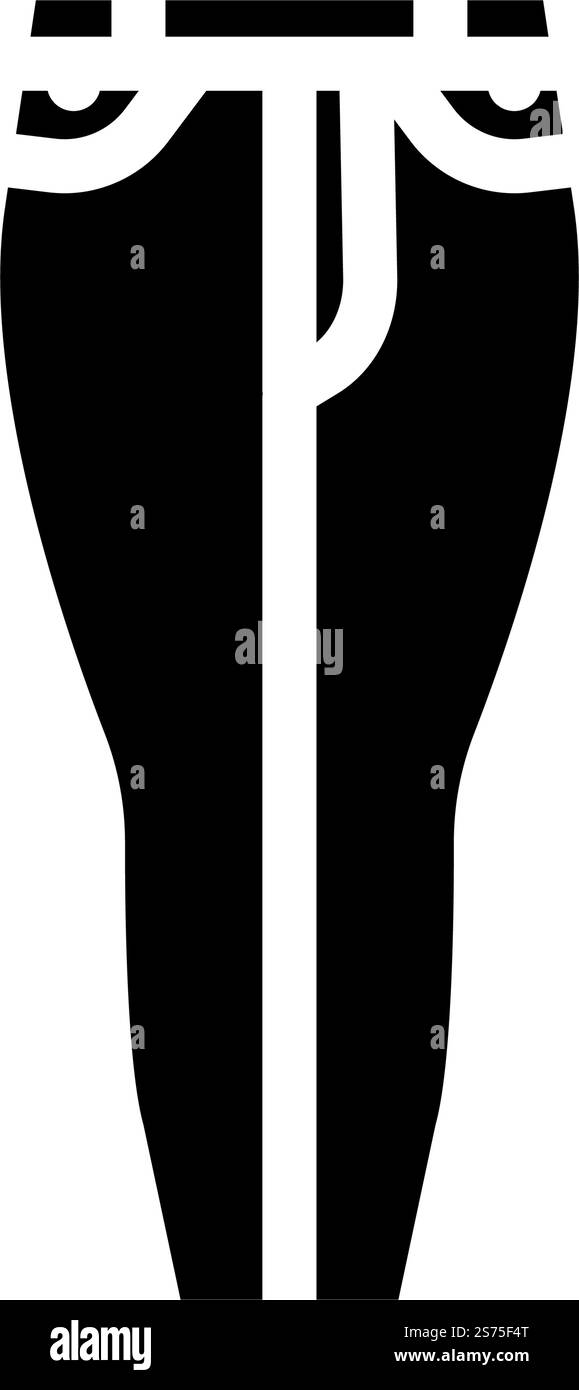 female denim pants glyph icon vector. female denim pants sign. isolated ...