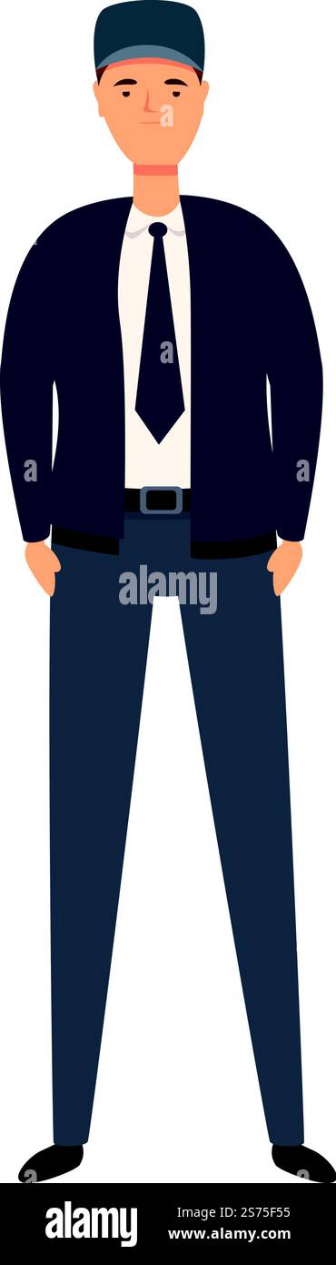 Guard control icon cartoon vector. Police man. Job uniform. Guard ...