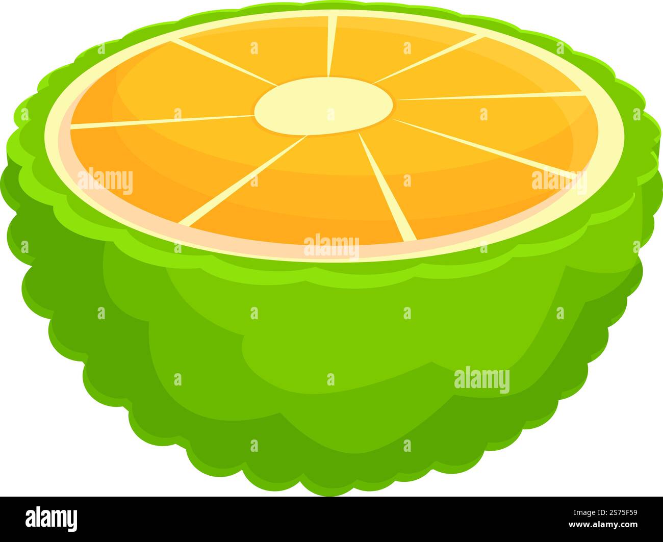 Cutted jackfruit icon cartoon vector. Summer fruit. Green tropical ...