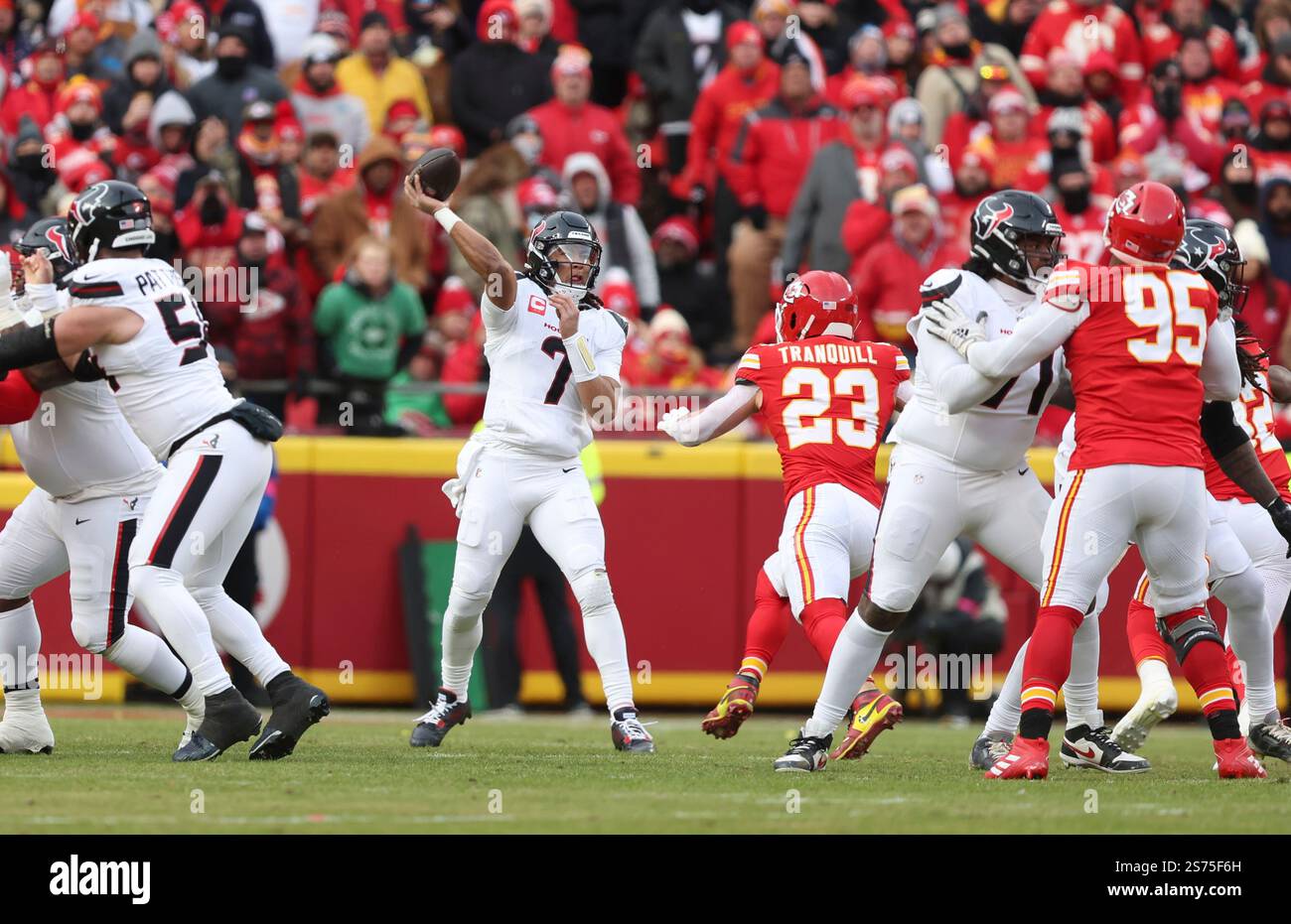 Houston Texans quarterback C.J. Stroud (7) throws during the first half ...