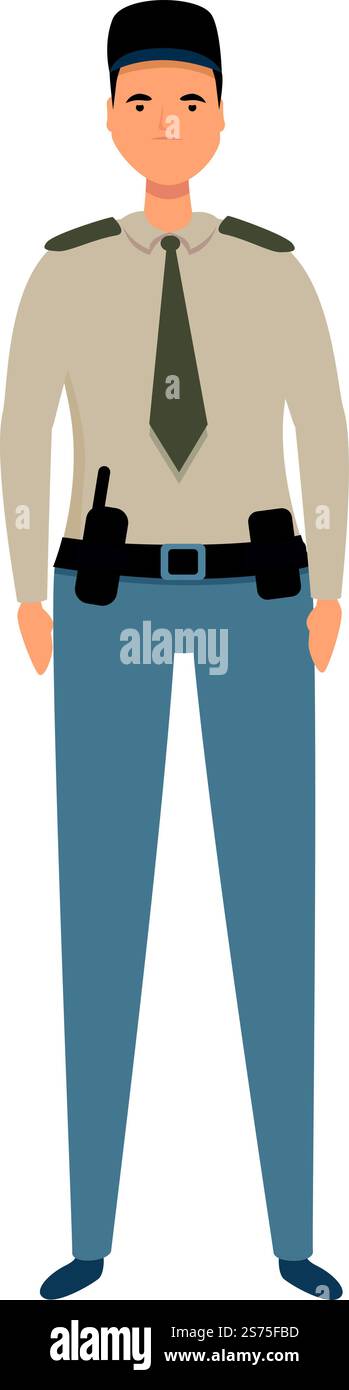 Pose guard icon cartoon vector. Security man. Center control. Pose ...
