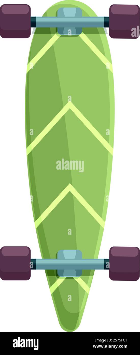 Green longboard icon cartoon vector. Retro board. Long desk. Green ...