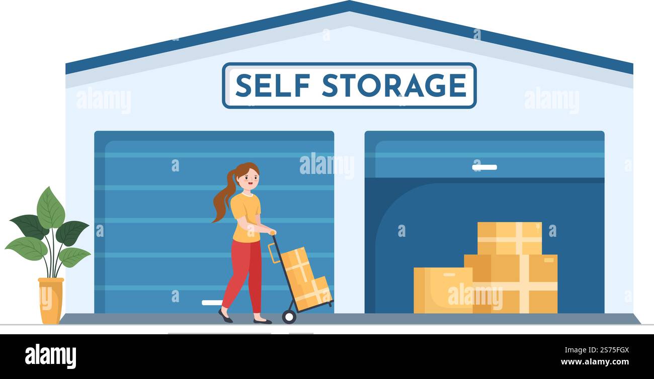 Self Storage of Cardboard Boxes Filled with Unused Items in Mini ...