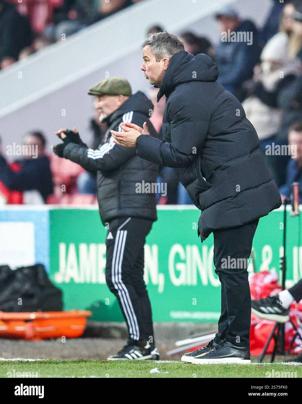 Swindon, UK. 18th Jan 2025. Manager, Stephen Clemence of Barrow AFC ...