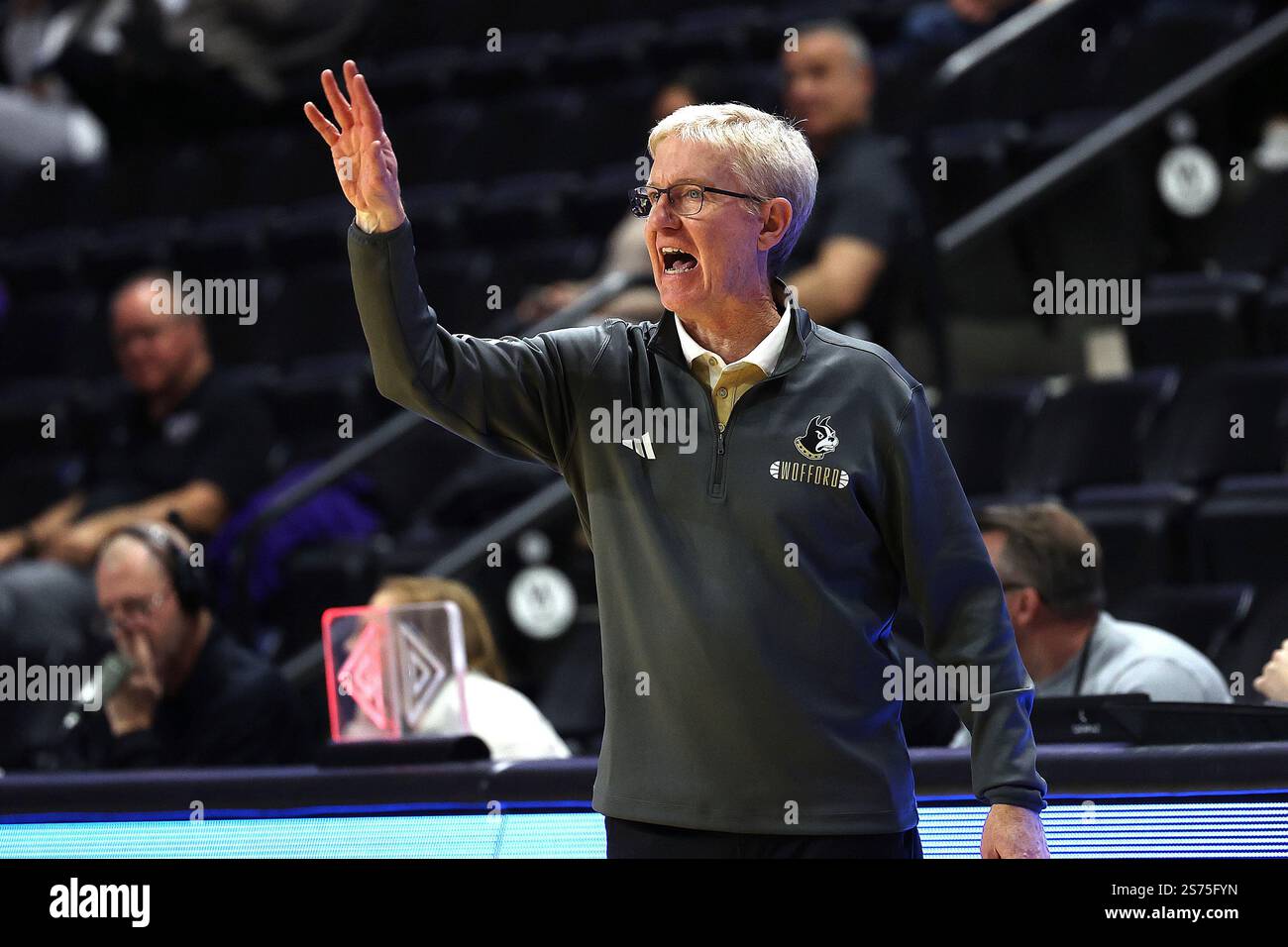 SPARTANBURG, SC - JANUARY 18: Wofford Terriers head coach Jimmy Garrity ...