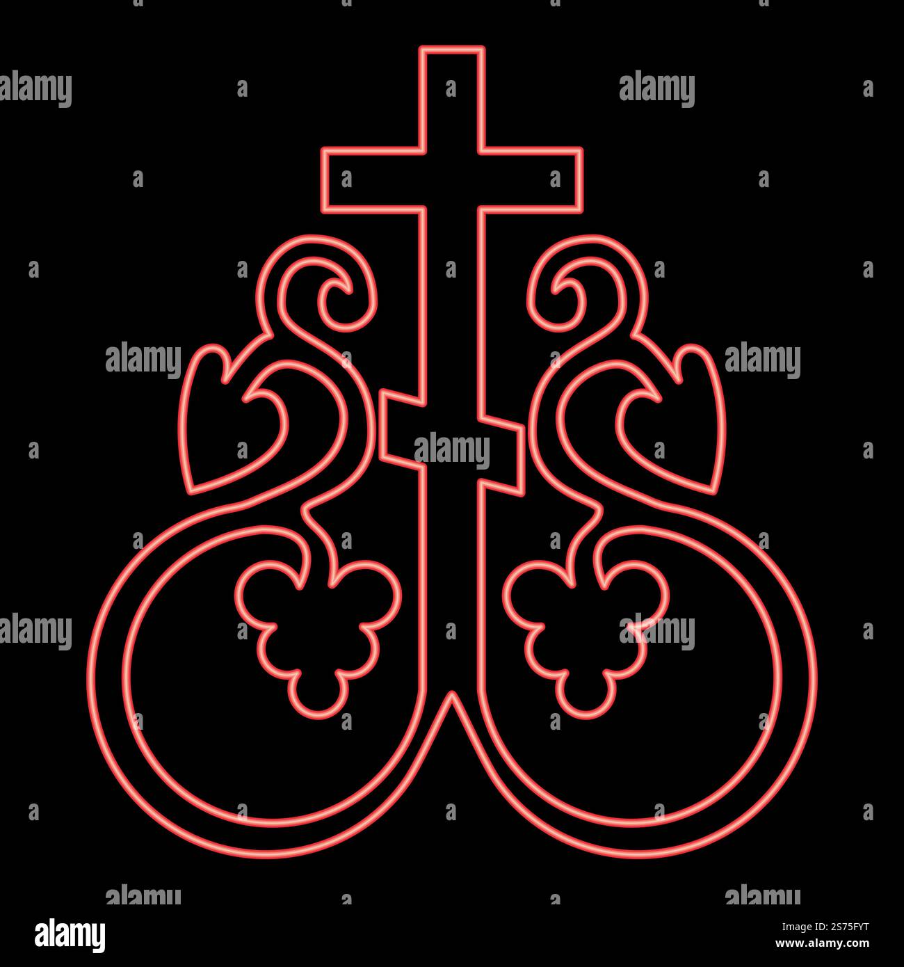Neon cross vine Cross monogram Symbol secret communion sign Religious ...