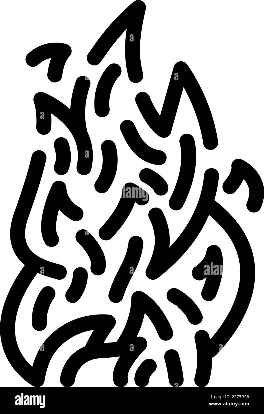 fire hot line icon vector. fire hot sign. isolated contour symbol black ...