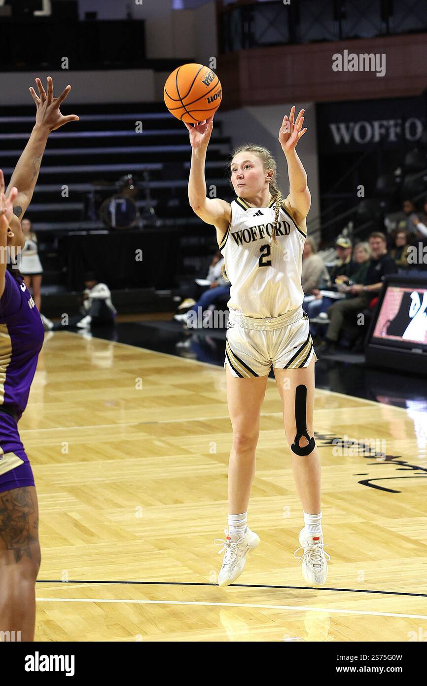 SPARTANBURG, SC - JANUARY 18: Wofford Terriers guard Maddie Heiss (2 ...