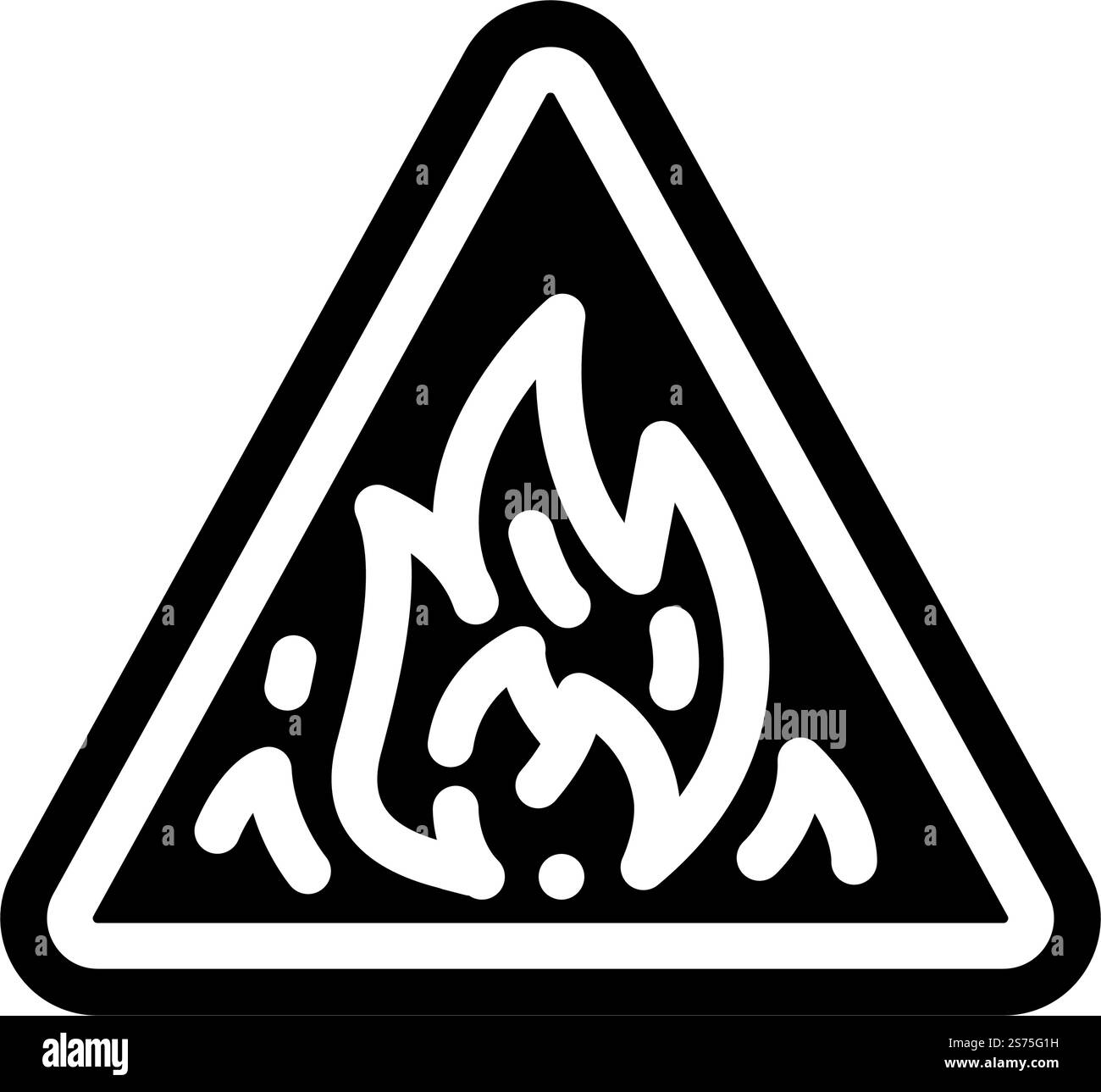 danger fire glyph icon vector. danger fire sign. isolated symbol ...