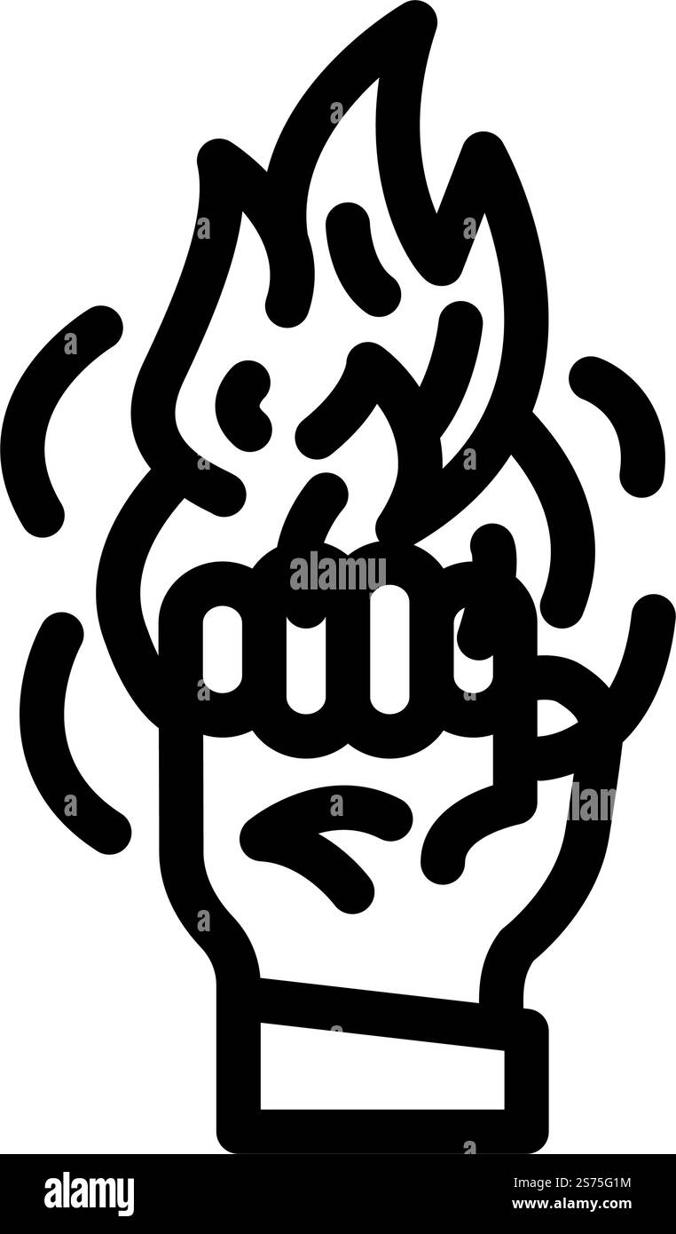 power fire line icon vector. power fire sign. isolated contour symbol ...