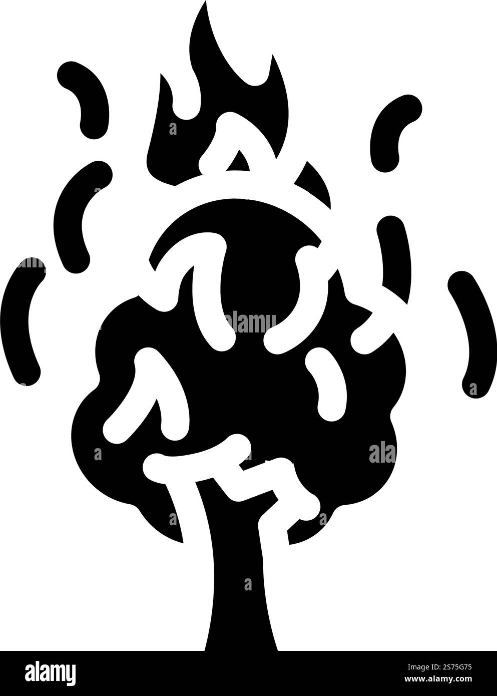 power fire glyph icon vector. power fire sign. isolated symbol ...