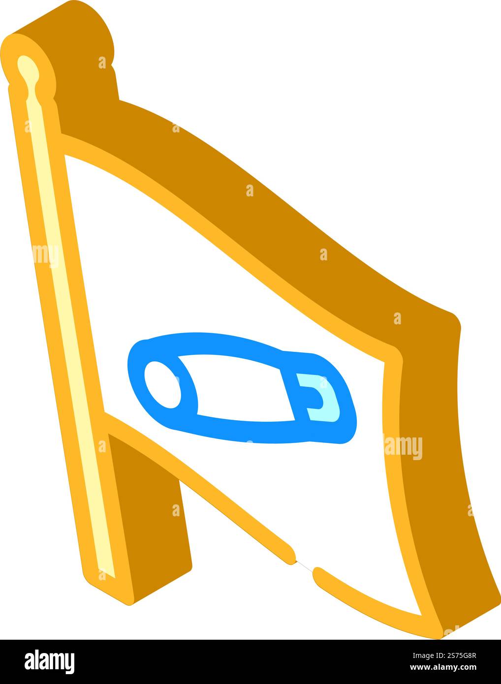 pin flag isometric icon vector. pin flag sign. isolated symbol ...