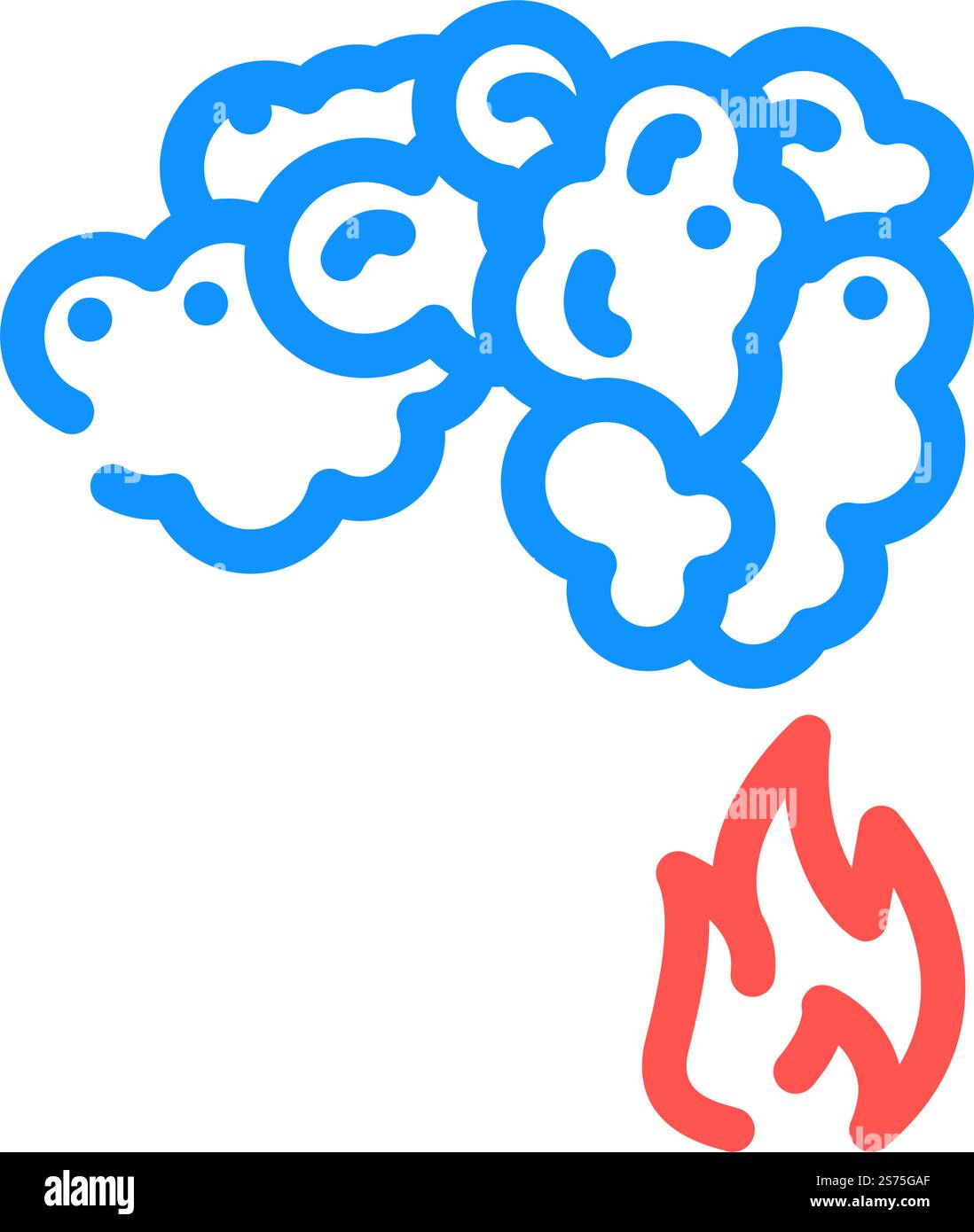 smoke fire color icon vector. smoke fire sign. isolated symbol ...