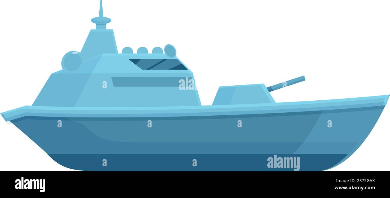 Modern ship icon cartoon vector. Military navy. Sea vessel. Modern ship ...
