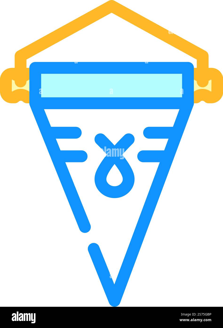 pennant flag color icon vector. pennant flag sign. isolated symbol ...