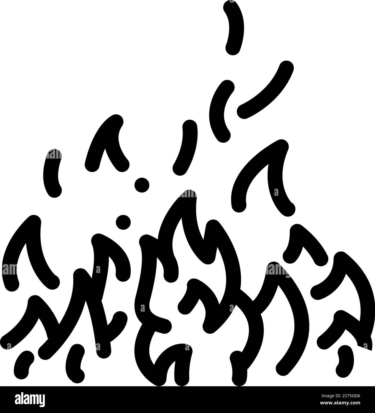 blaze fire line icon vector. blaze fire sign. isolated contour symbol ...