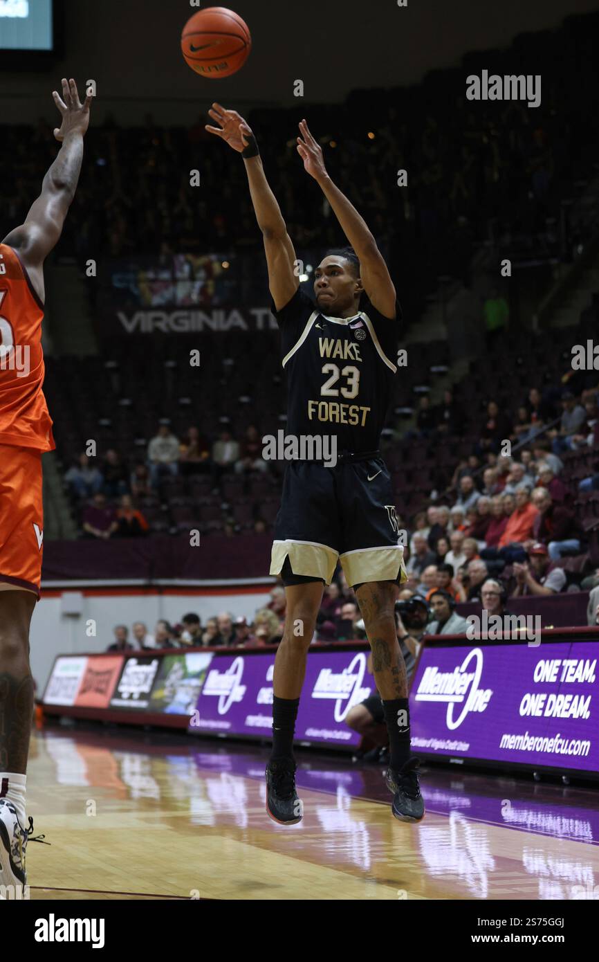 January 18, 2025: Wake Forest Demon Deacons guard Hunter Sallis (23 ...