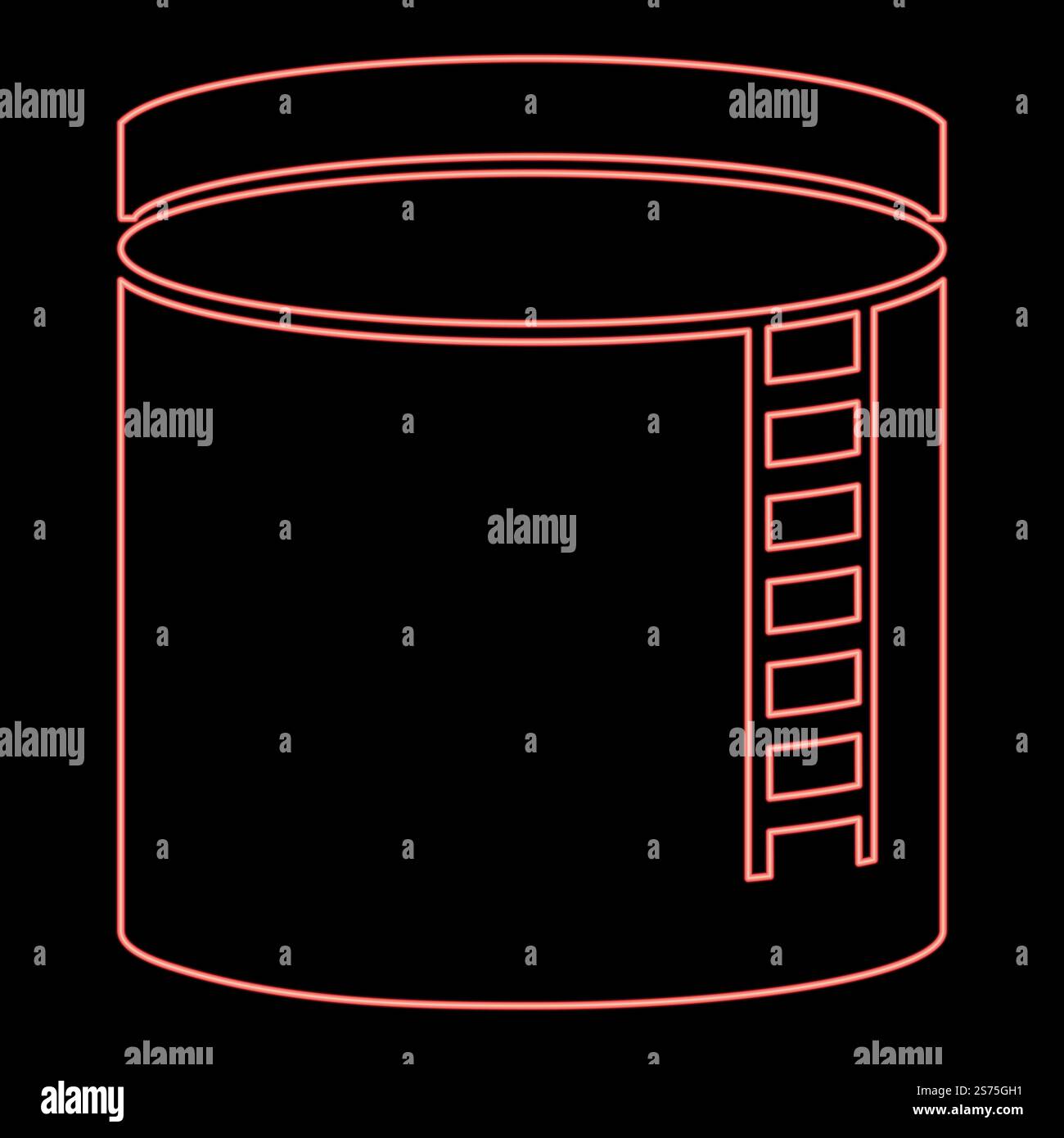 Neon tank with oil Oil storage tank Heating oil red color vector ...