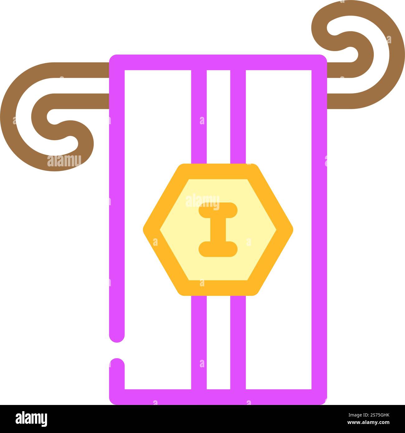 pennant flag banner color icon vector. pennant flag banner sign ...