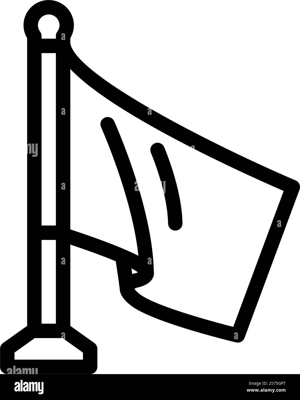 pole flag map line icon vector. pole flag map sign. isolated contour ...