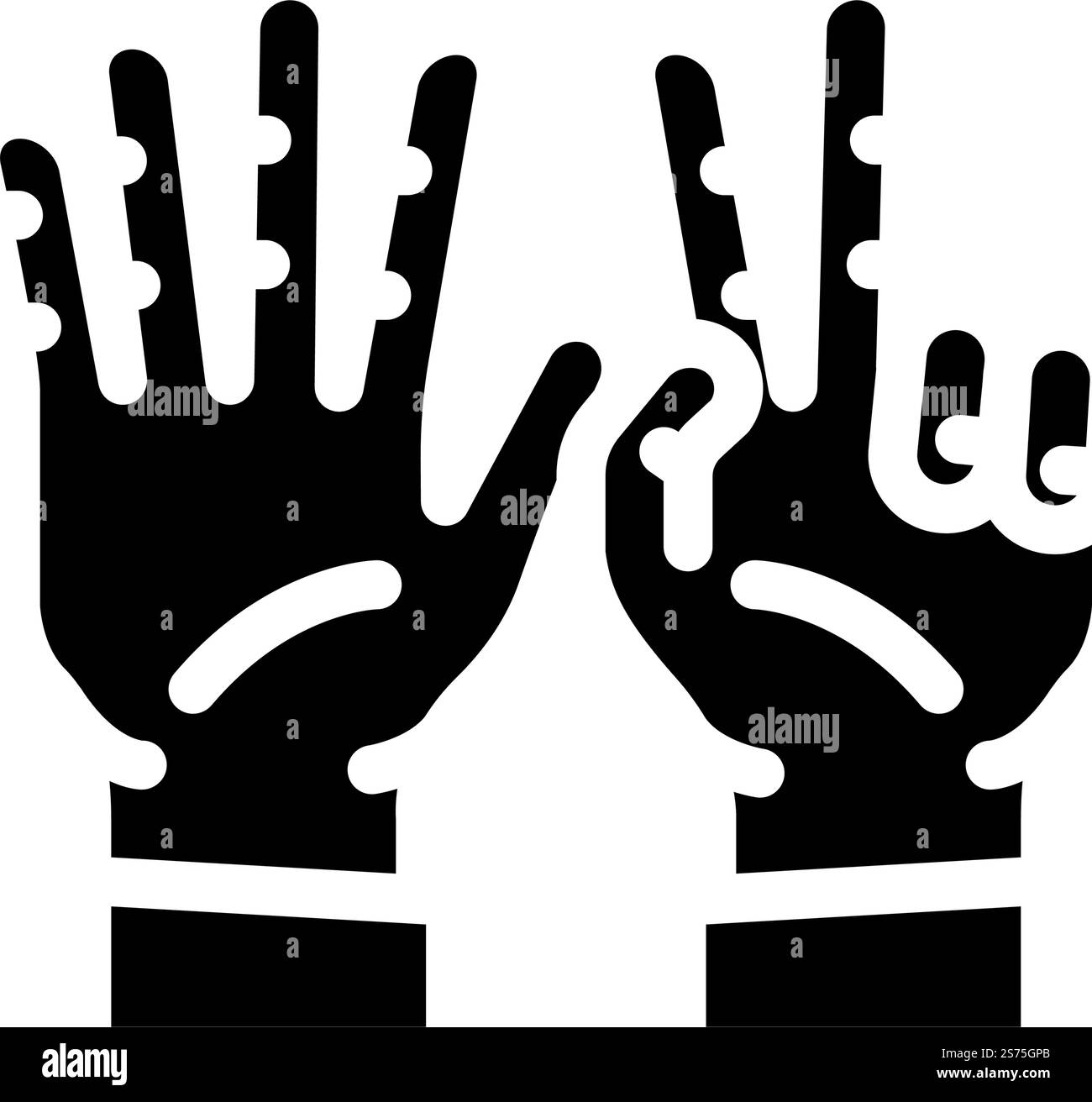 seven number hand gesture glyph icon vector. seven number hand gesture sign. isolated symbol ...