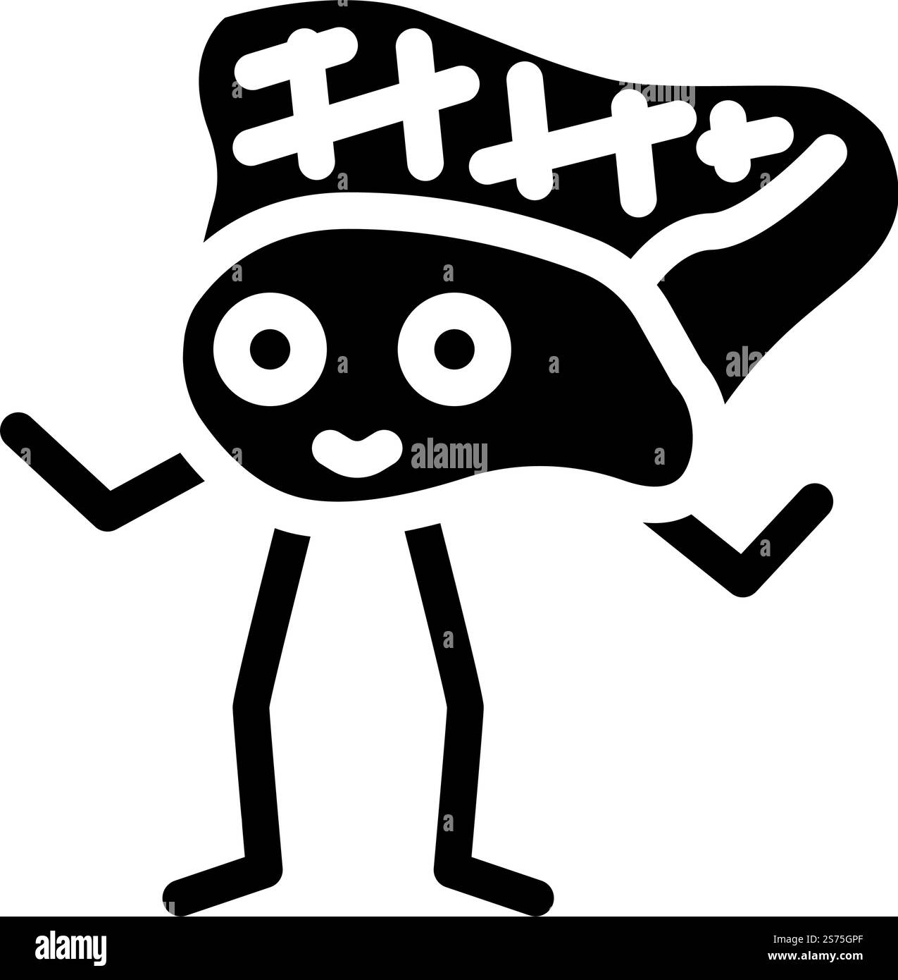 smoked meat character glyph icon vector. smoked meat character sign ...