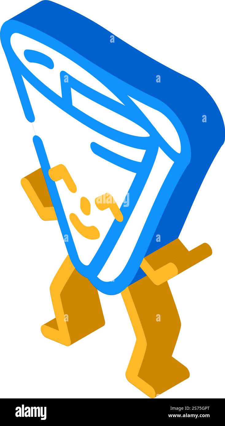 ham meat character isometric icon vector. ham meat character sign ...