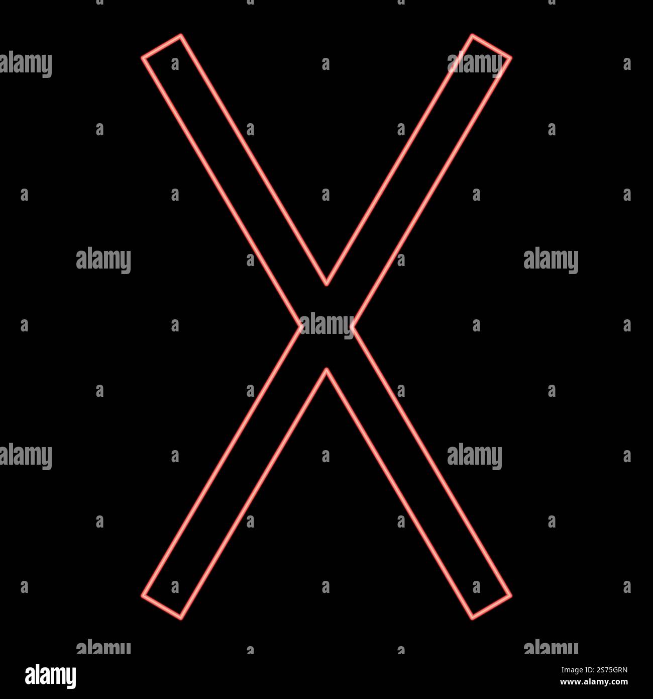 Neon gebo rune Gift talent sign red color vector illustration image ...