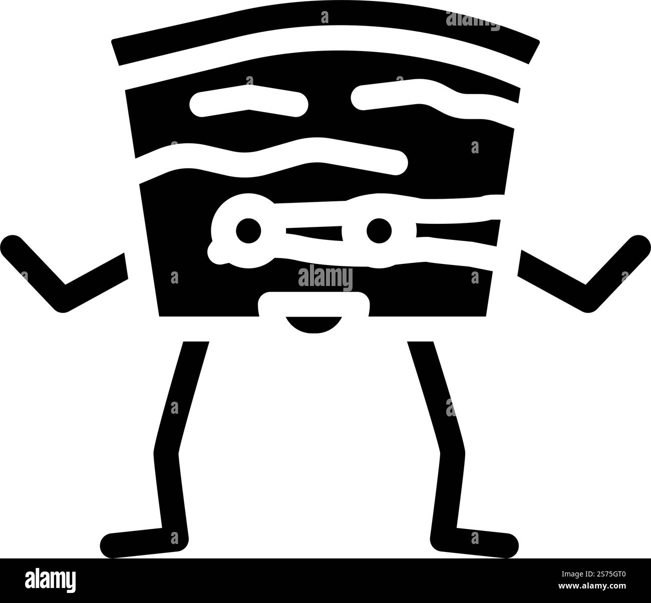 pork meat character glyph icon vector. pork meat character sign ...