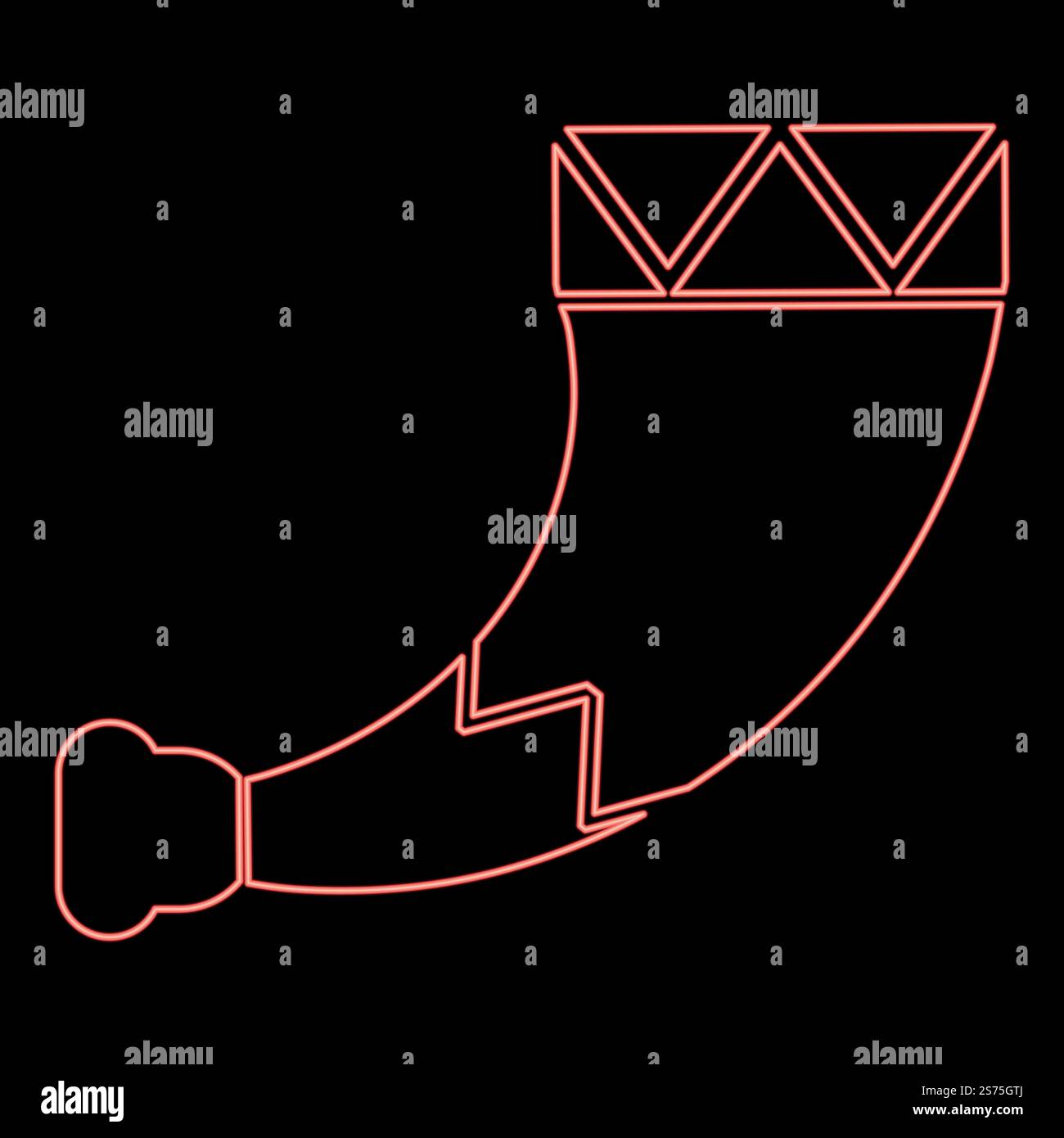 Neon horn viking red color vector illustration image flat style light ...