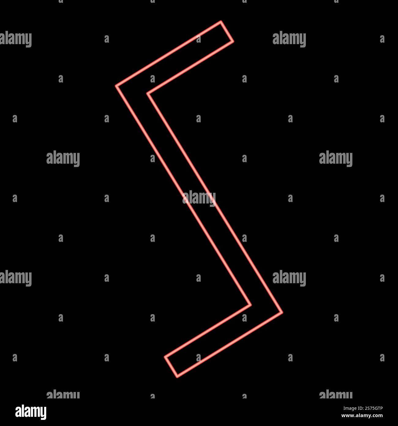 Neon sowull rune sol sun symbol red color vector illustration image ...