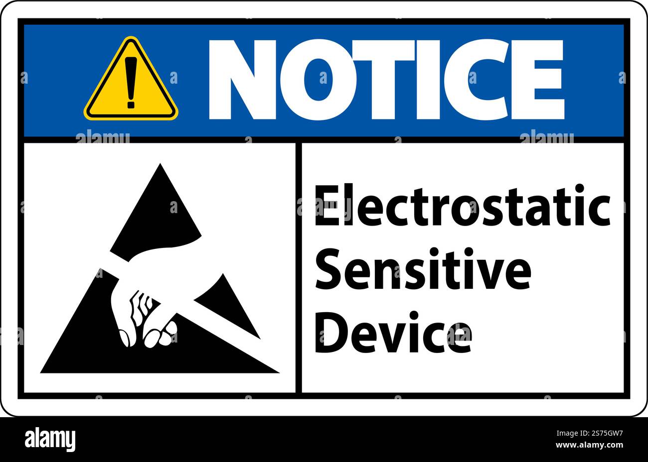 Notice Electrostatic Sensitive Device Sign On White Background Stock ...