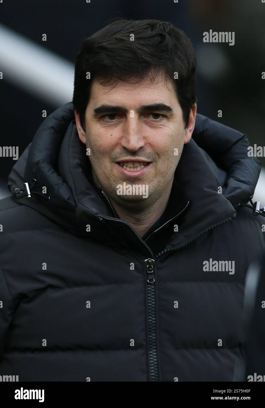 Newcastle, UK. 18th Jan 2025. AFC Bournemouth Head Coach Andoni Iraola ...
