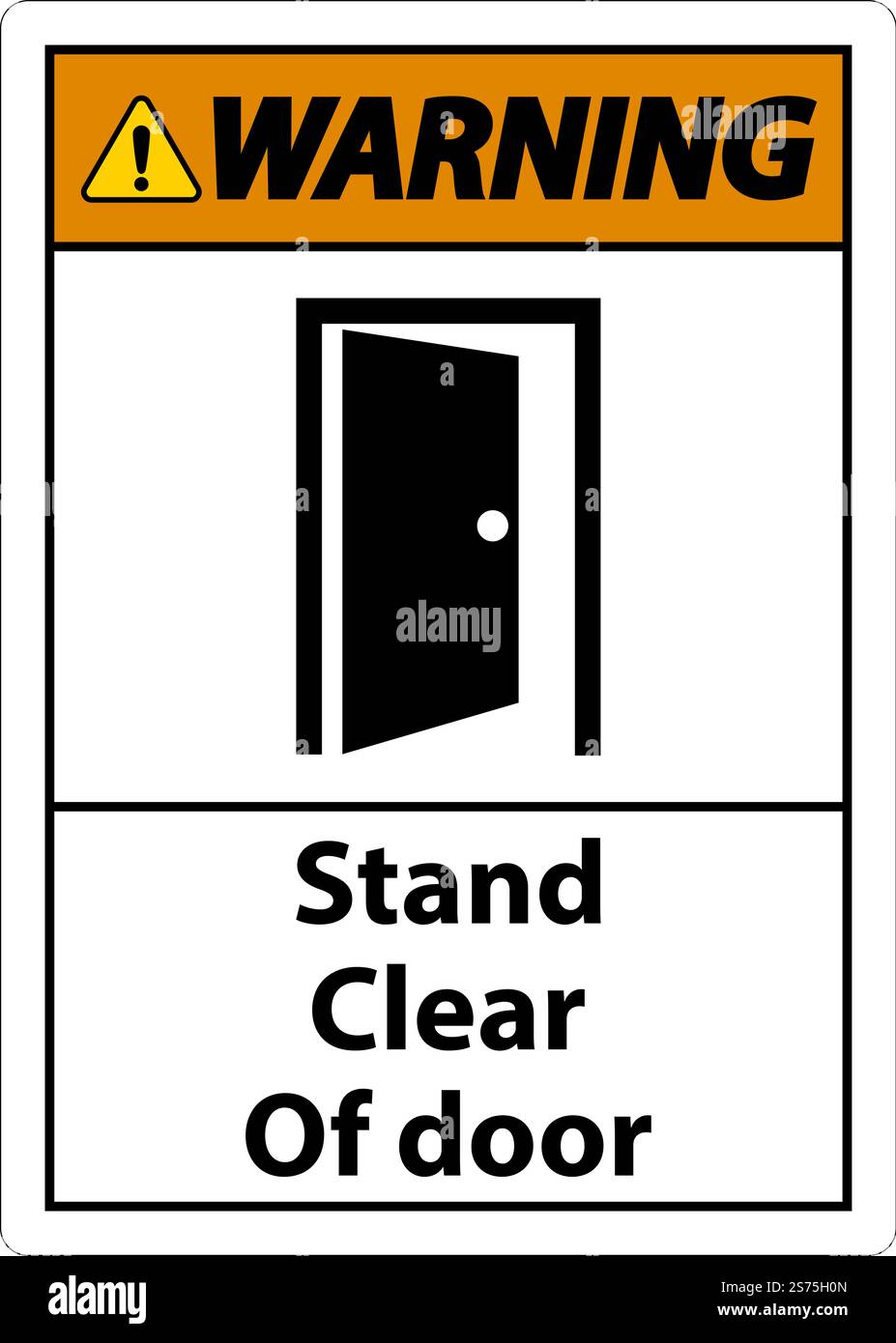 Warning Stand Clear Of Door Symbol Sign On White Background Stock ...