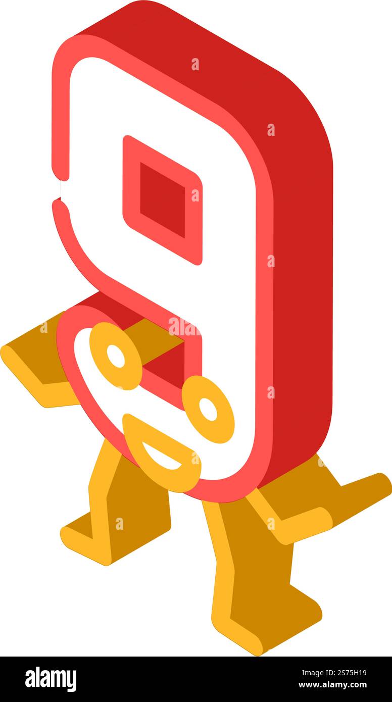 nine number character isometric icon vector. nine number character sign ...