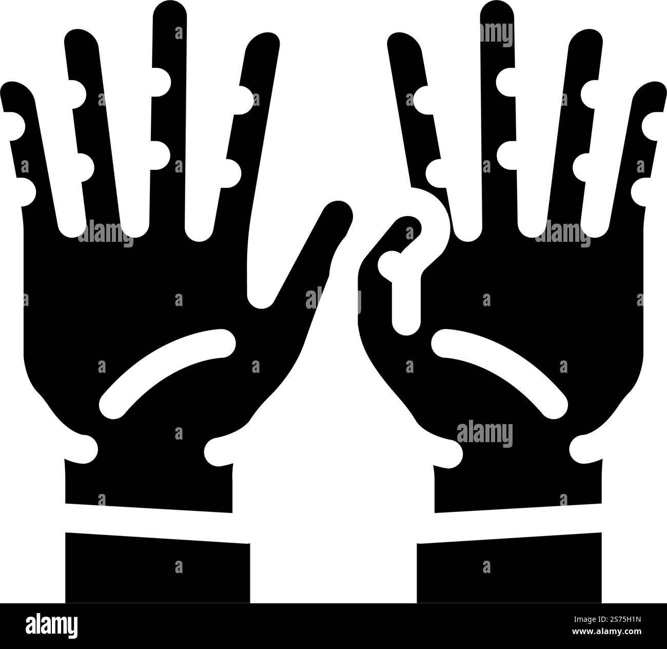nine number hand gesture glyph icon vector. nine number hand gesture ...