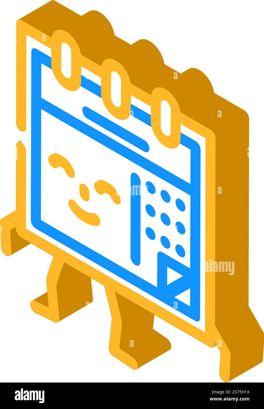 calendar school character isometric icon vector. calendar school ...