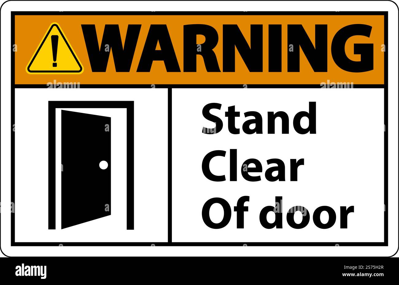 Warning Stand Clear Of Door Symbol Sign On White Background Stock ...